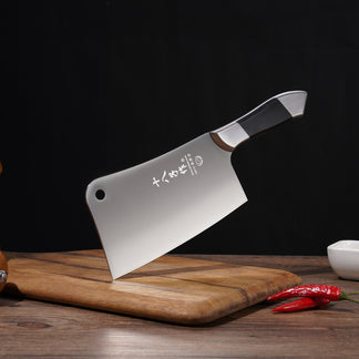 SHI BA ZI ZUO Heavy Duty Stainless Steel Bone Cleaver Knife